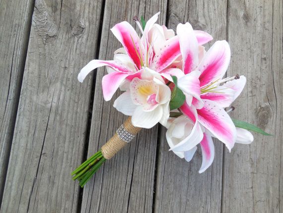 Stargazer Lilly | Cheryl's Wedding Bouquets| Silk Wedding Flowers ...